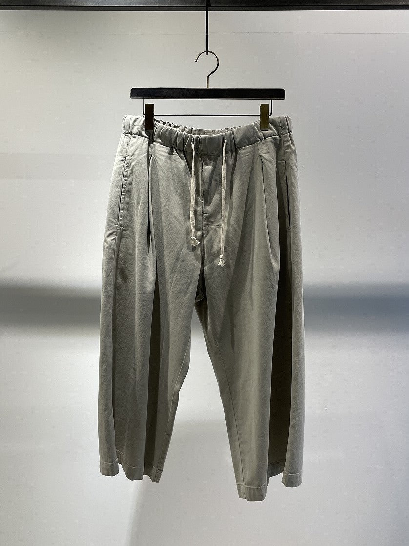 SYNGMAN CUCALA / CROPPED WIDE EASY TROUSERS / STONE – Inefficient