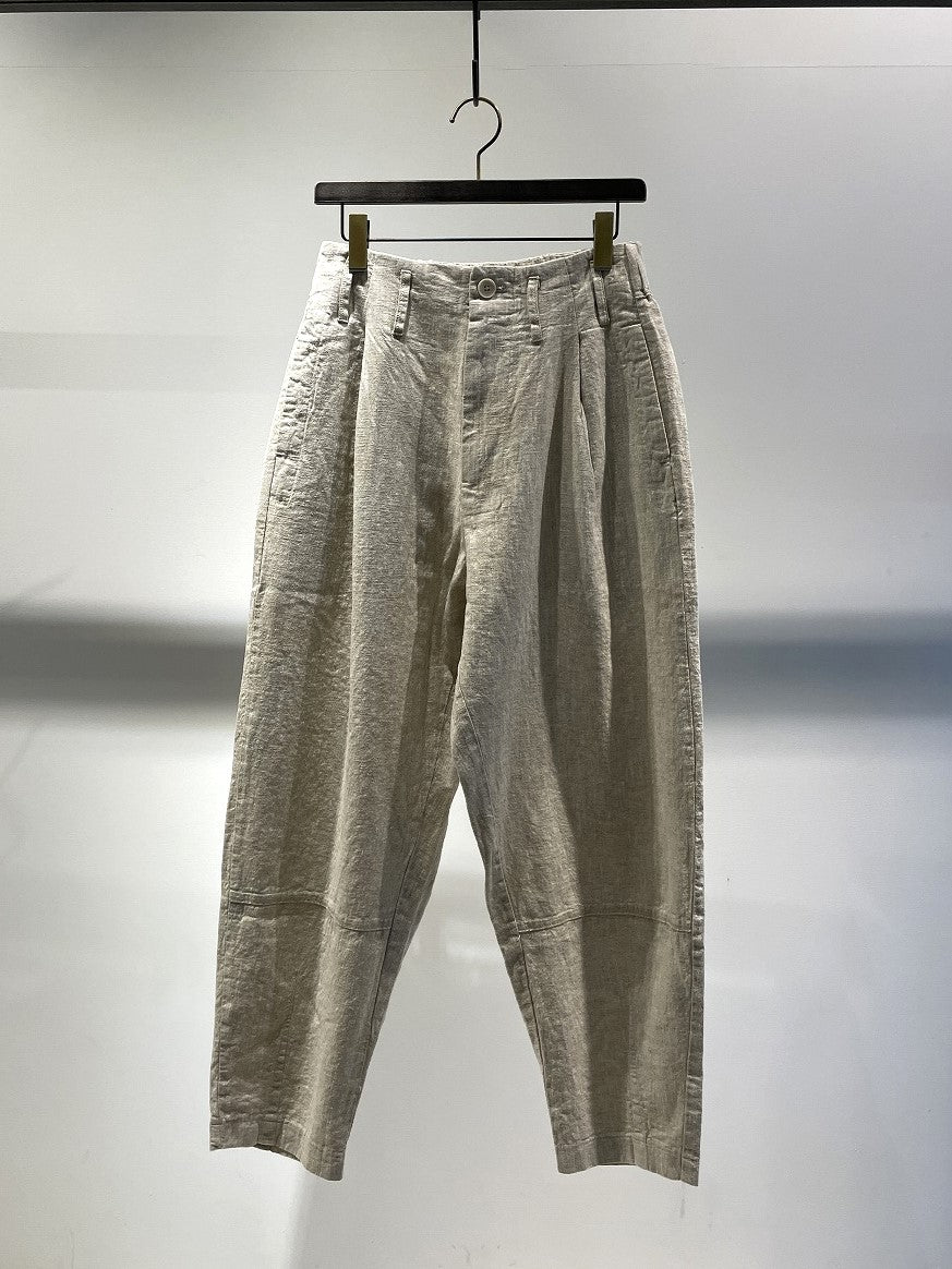 SYNGMAN CUCALA / LINEN TAPERED TROUSERS / NATURAL – Inefficient